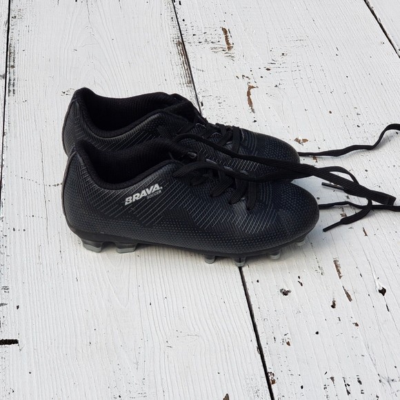 adidas | Shoes | Adidas Brava Soccer Black Gray Lace Up Cleats Little ...